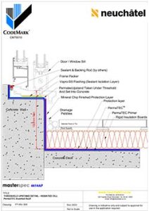 INV-004 Inverted Ballasted Roof System THRESHOLD UPSTAND DETAIL - Neuchâtel